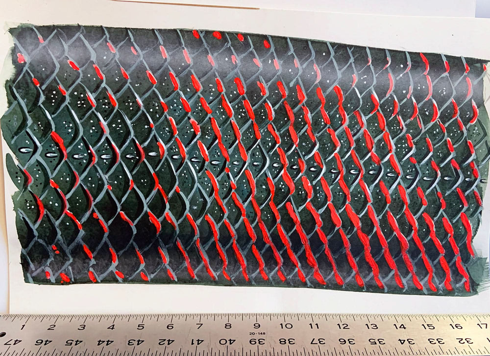 Original Watercolor Painting of Arapaima Skin Study