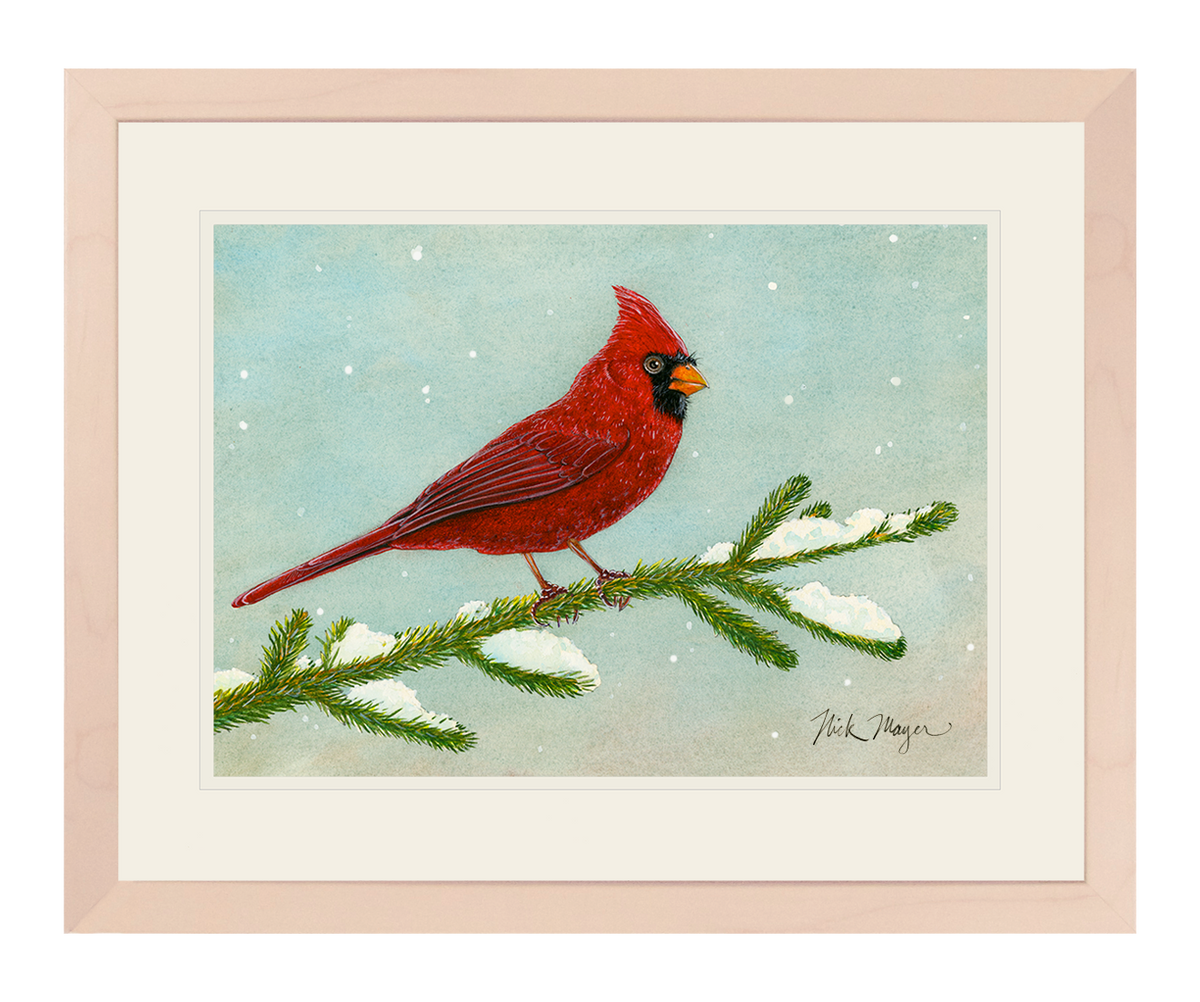 This Stunning Snowy Cardinal Print